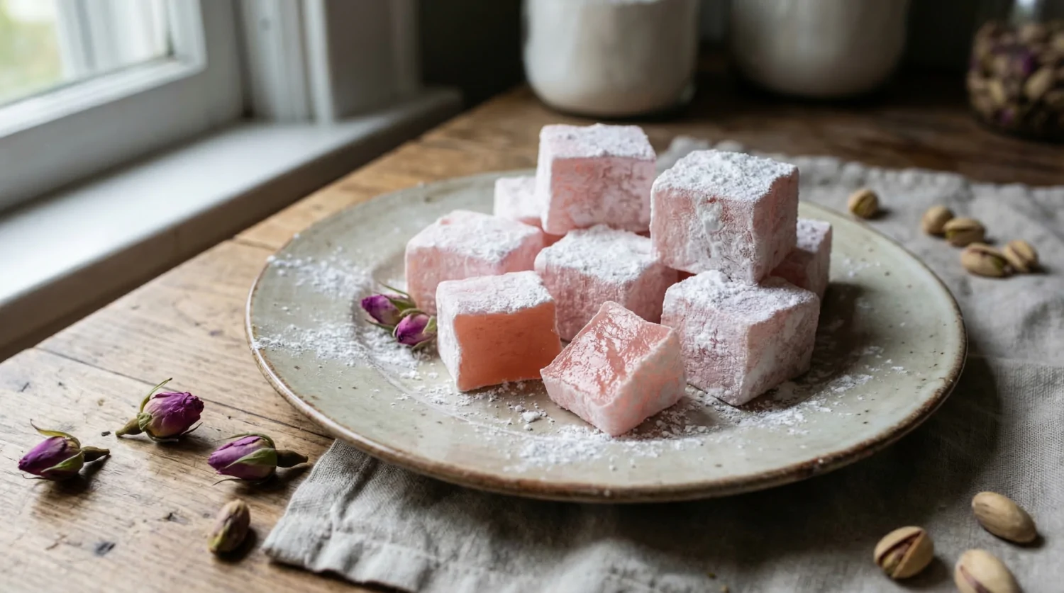 Loukoums à la rose : recette de confiserie orientale facile